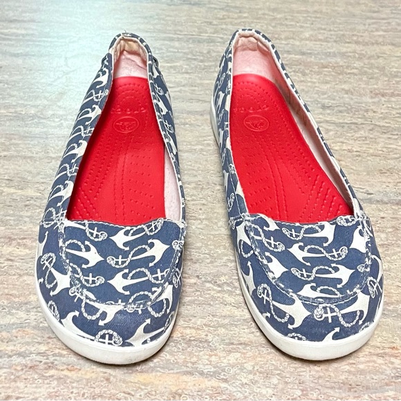 CROCS | Shoes | Crocs Nautical Slip On Shoes | Poshmark